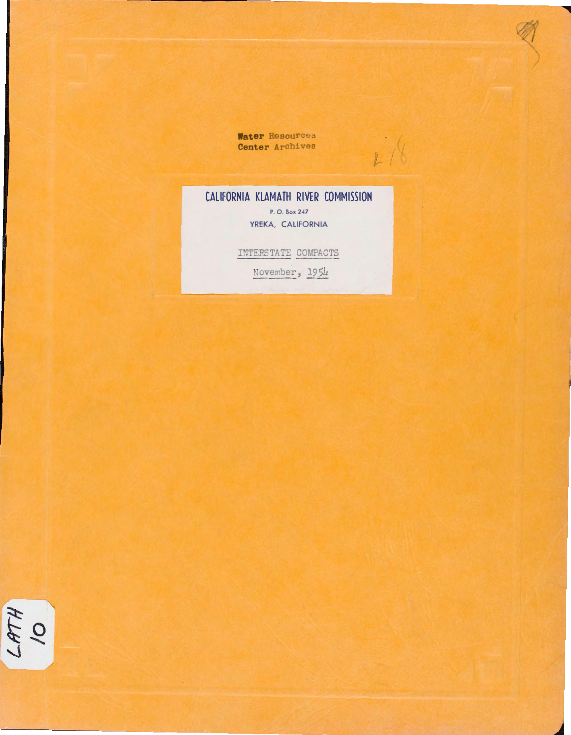 Interstate compacts: a review of Columbia Interstate Compact Commission ...