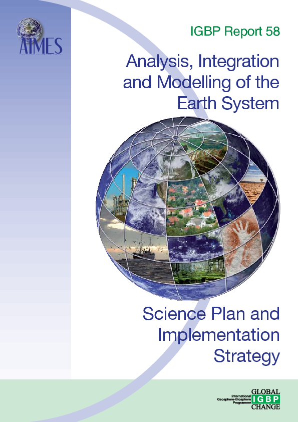 Analysis, integration and modelling of the earth system science plan ...