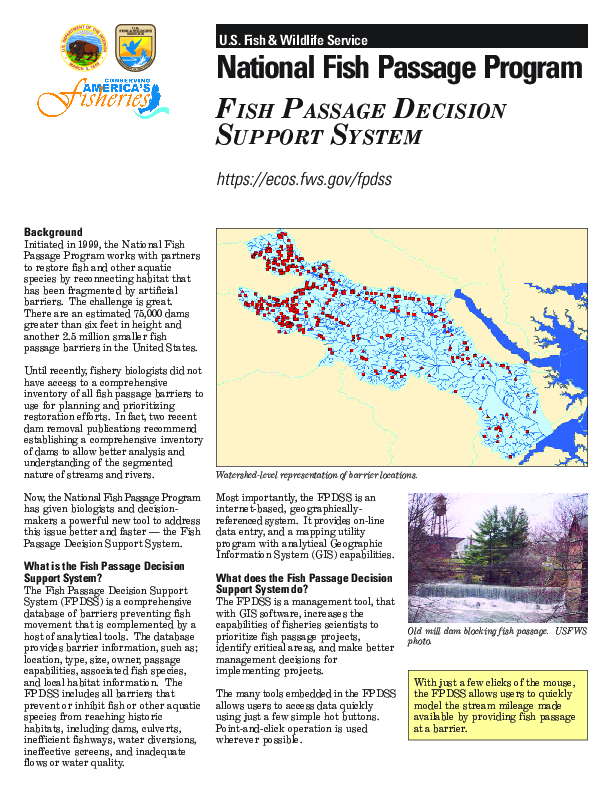 National Fish Passage Program - Fish Passage Decision Support System ...