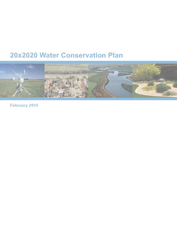 20x2020 water conservation plan — Calisphere