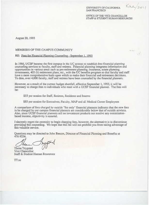 Vice Chancellor, Academic Affairs: Notices — Calisphere