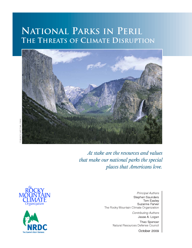 National parks in peril: the threats of climate disruption: a report ...