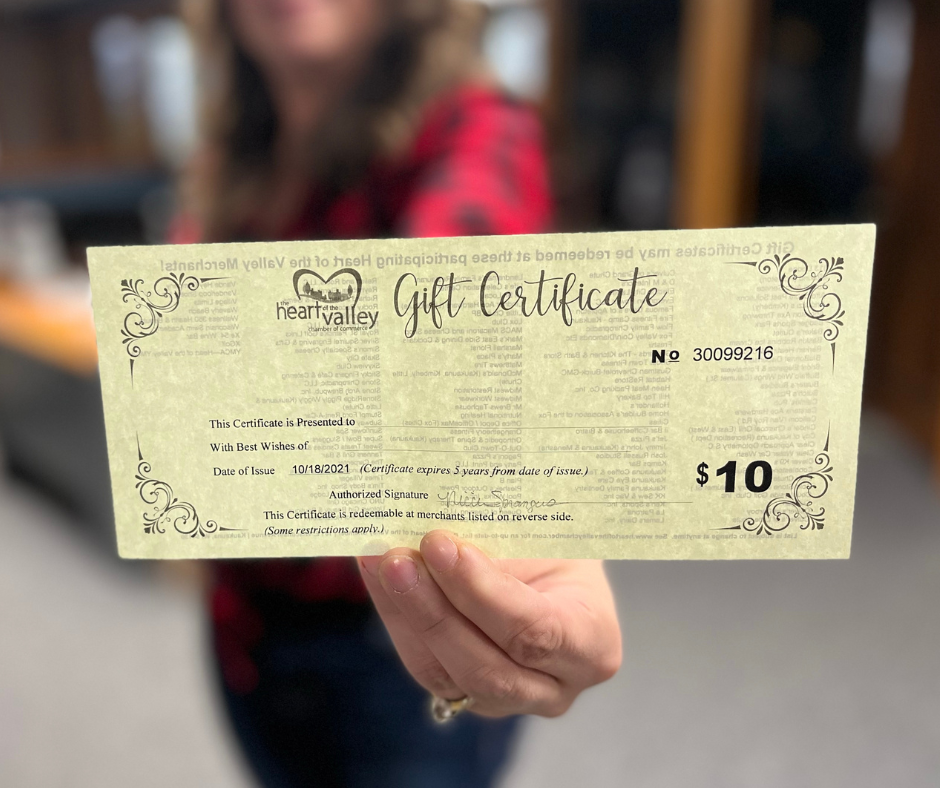 Shop Local with Chamber Bucks | Heart of the Valley Chamber of Commerce