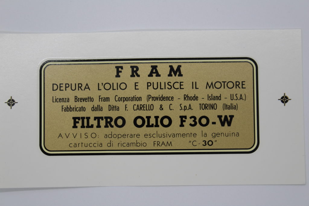 69-2 | Fram C-30 long filter top decal | Kilimanjaro Designs