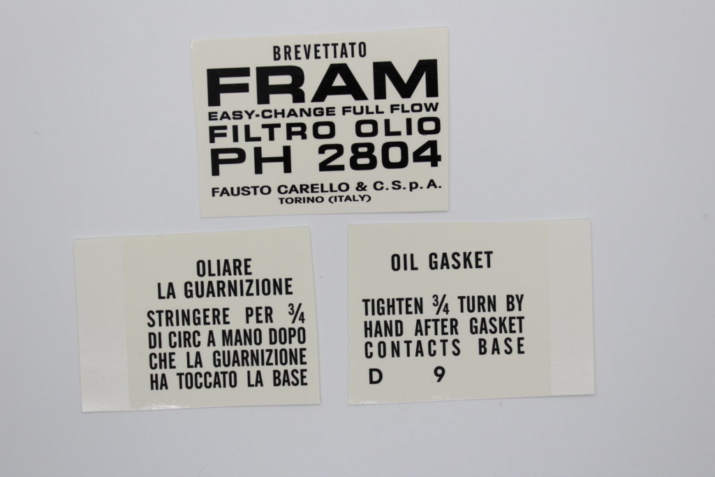 71-1 | Fram PH 2804 oil filter decal set (3 pieces) | Kilimanjaro Designs