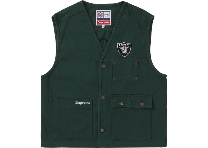 Supreme Raiders Denim Vest Dark Green - StockX News