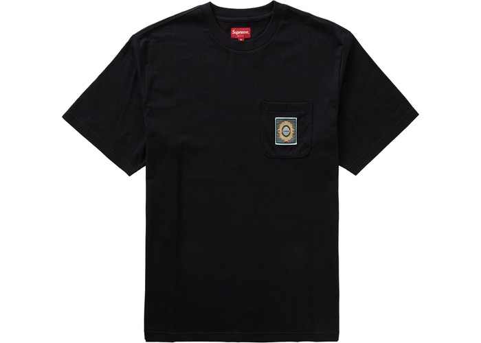 Supreme Crest Label Pocket Tee Black Fall/Winter 2019