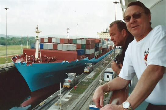 Bob Michel & Bob Halstedt checking out the ships in the Panama Canal