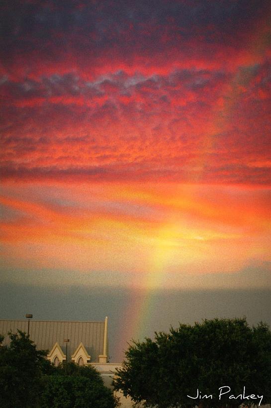 Rainbow at sunset by Jim Pankey, USN (Ret.)