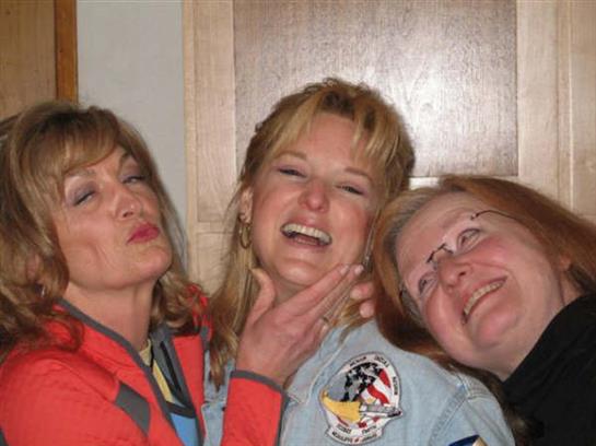 Playful Lynda with her niece, Amy and sister-in-law, Colleen.