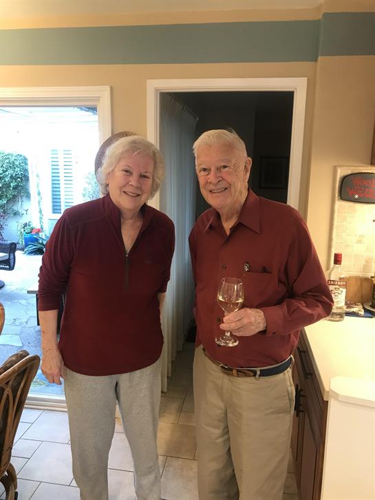 Phyllis and her brother George Drayton, Laguna Niguel, 2020