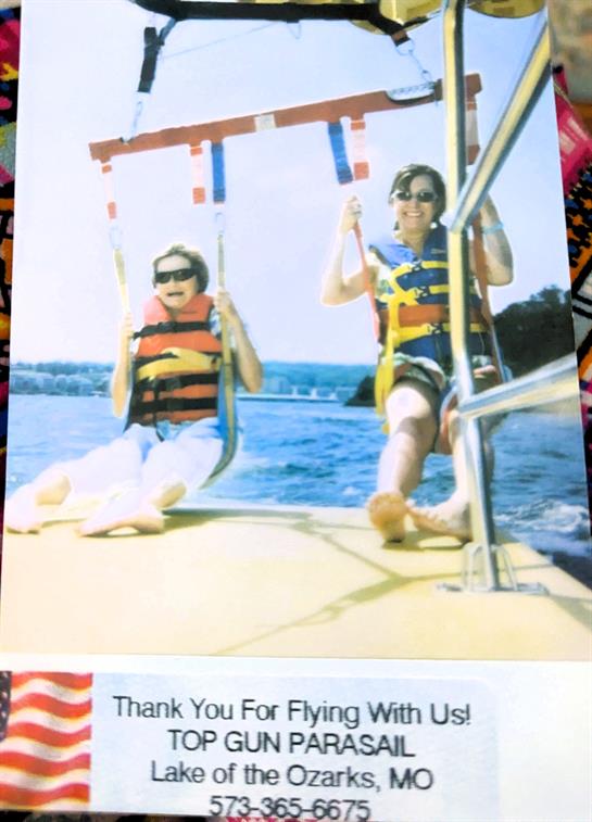 Jen Pate and Nancy parasailing