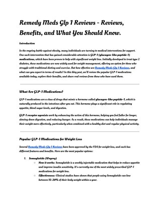 Remedy Meds Glp 1 Reviews - Reviews,… | MagCloud
