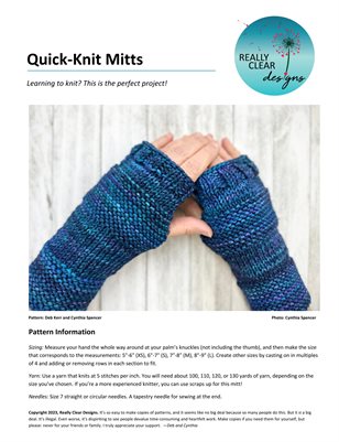 Really Clear Hands | Quick-Knit Mitts | MagCloud