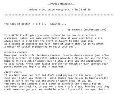 Phrack Magazine | Phrack Magazine: Issue #46 (8/9) | MagCloud