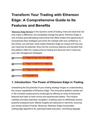 Ethereon Edge Platform-Maximizing Y… | MagCloud