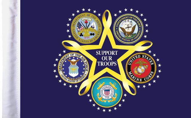 American Flag Support Our Troops Logo