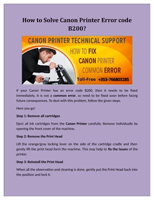 Canon Printer Techni... | How to Solve Canon Printer Error cod… | MagCloud