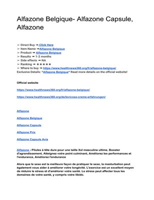 Alfazone Belgique- Alfazone Capsule | MagCloud
