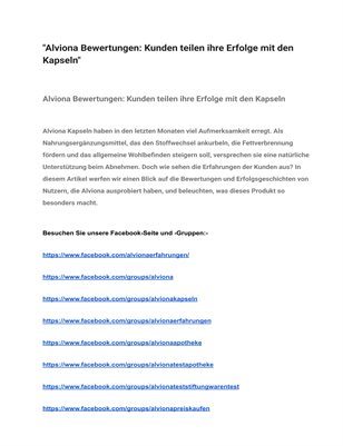 "Alviona Erfahrungen: Wie die Kapsel… | MagCloud