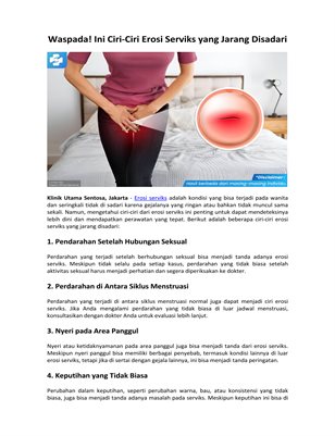 Waspada! Ini Ciri-Ciri Erosi Serviks… | MagCloud