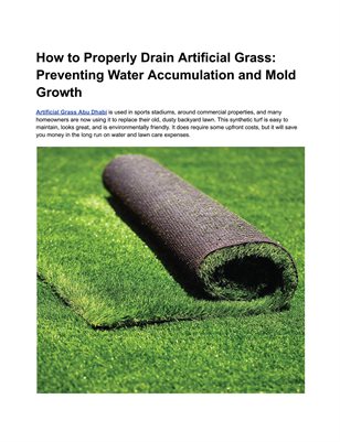 How to Properly Drain Artificial Gra… | MagCloud