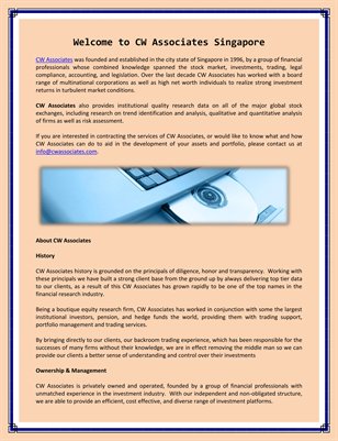 CW Associates | Welcome to CW Associates Singapore | MagCloud