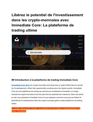 🪙💰🤑💹Immediate Core Plateforme(PL… | MagCloud