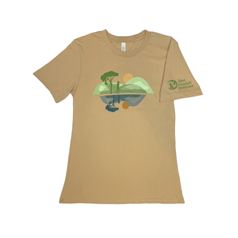 Jane Goodall Silhouette Gombe Forestscape Contoured T-shirt - #JGI324 ...