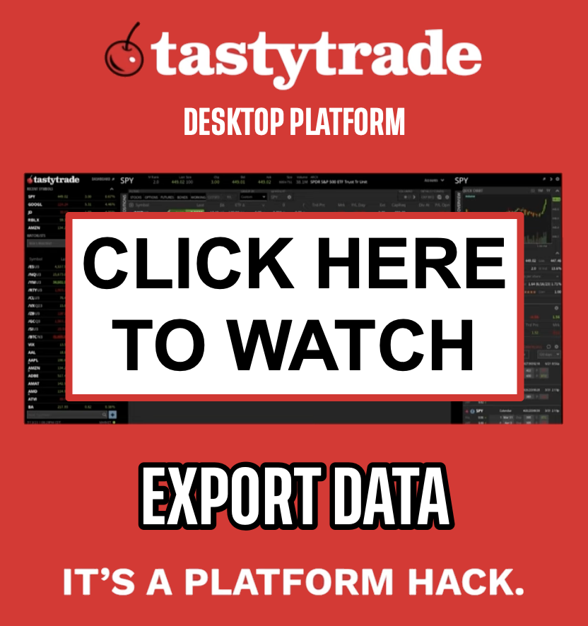 Instructions to exporting data from tastytrade