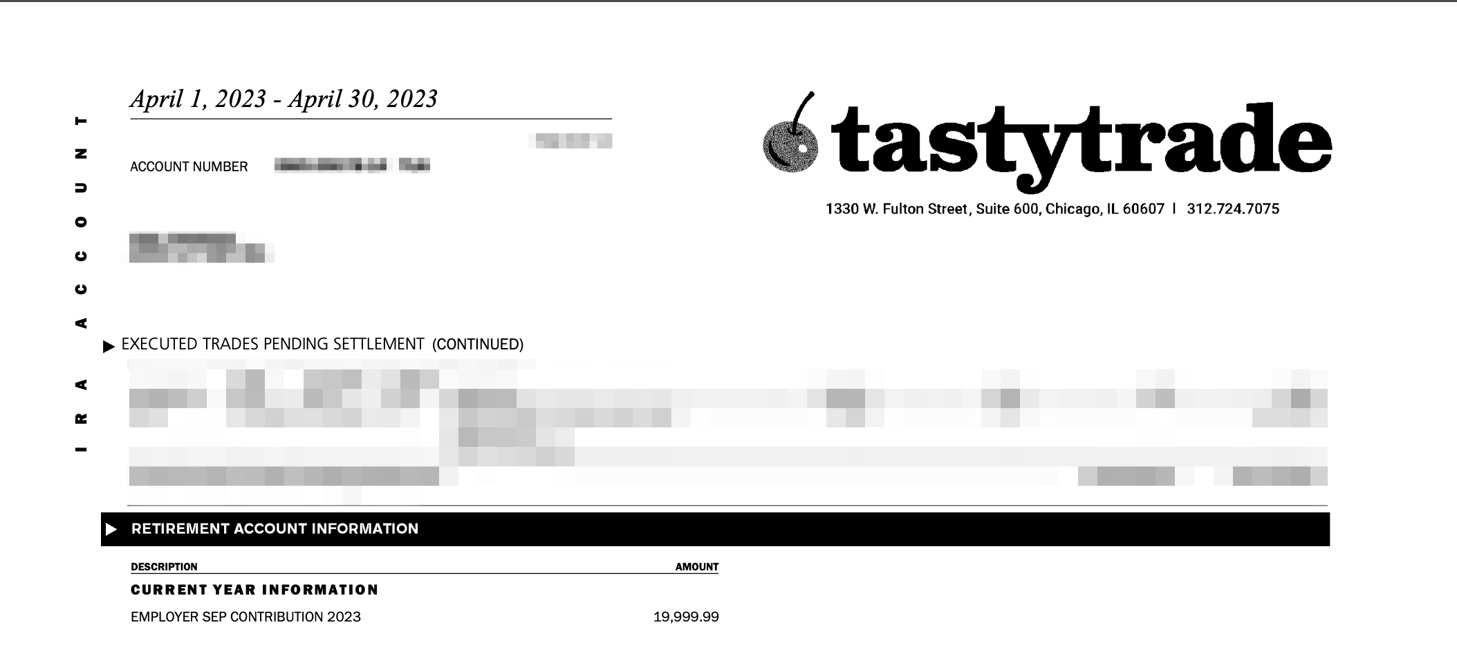 Where to check your total contributions in tastyworks IRA
