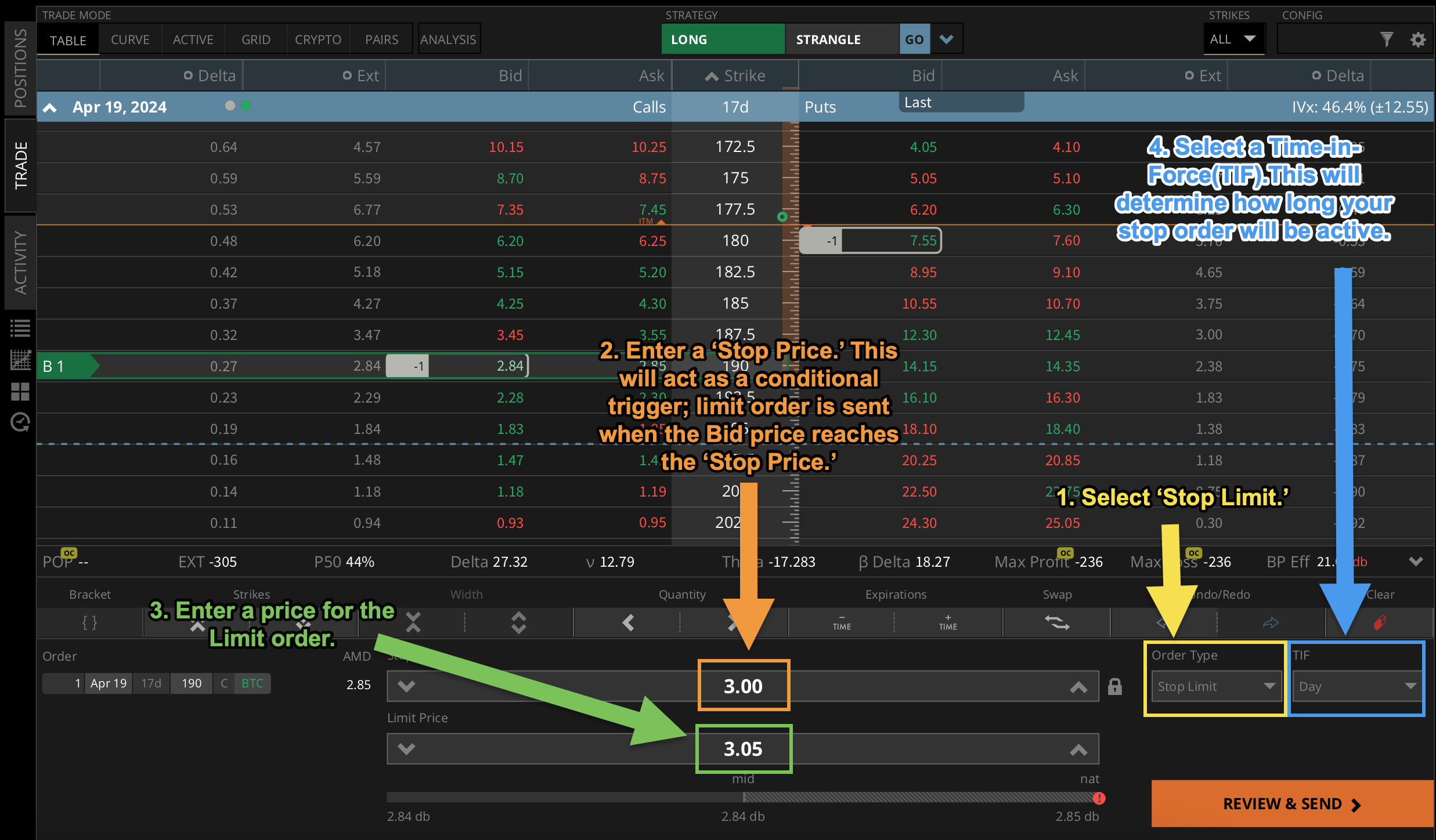 How to set up a stop order on tastytrade