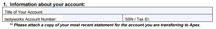 Account Transfer Paper Form Instructions