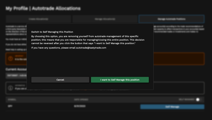 Setting up Autotrade (Per Trade) at tastytrade
