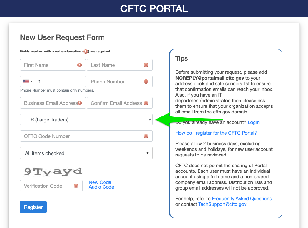 CFTC Form 40 Large Trader Disclosure