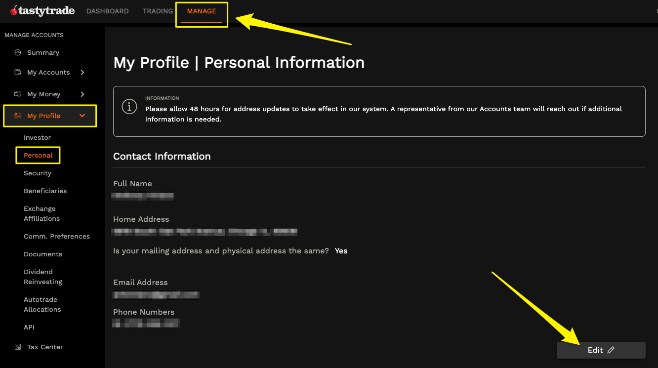 How do I change my personal information?