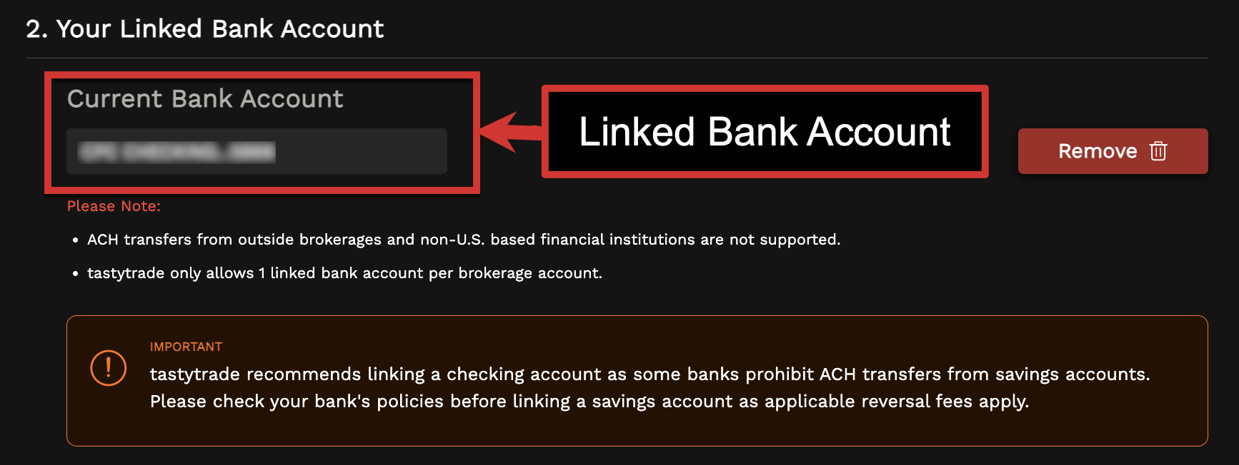 Deposit or withdraw money with a linked bank account