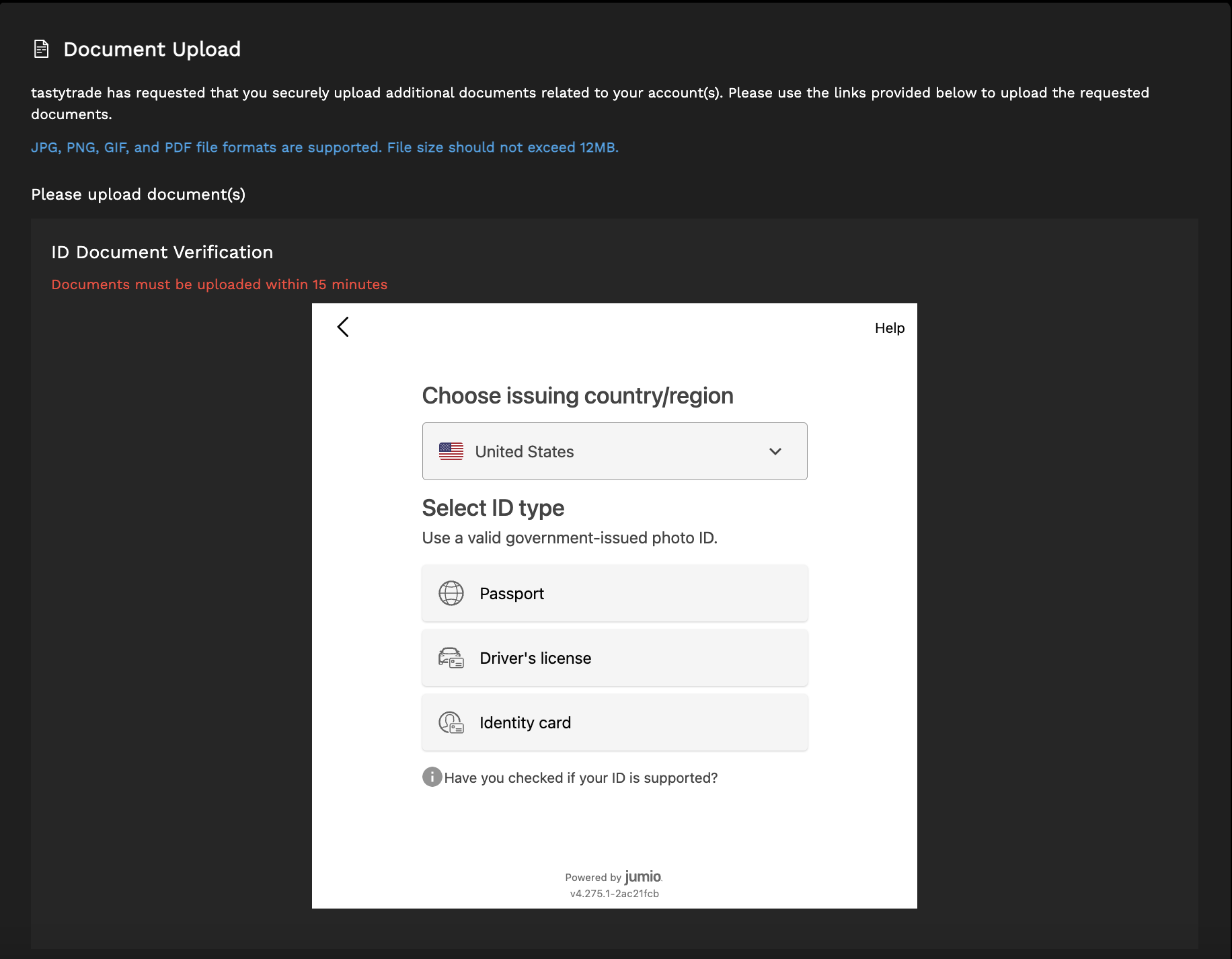 Uploading Account Documents to tastytrade