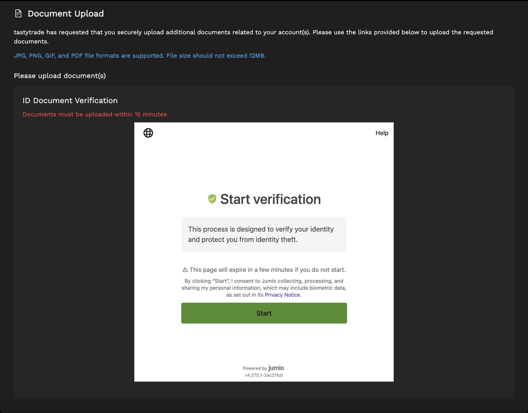 Uploading Account Documents to tastytrade