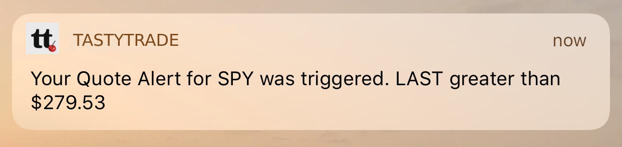 Trading Alerts at tastytrade