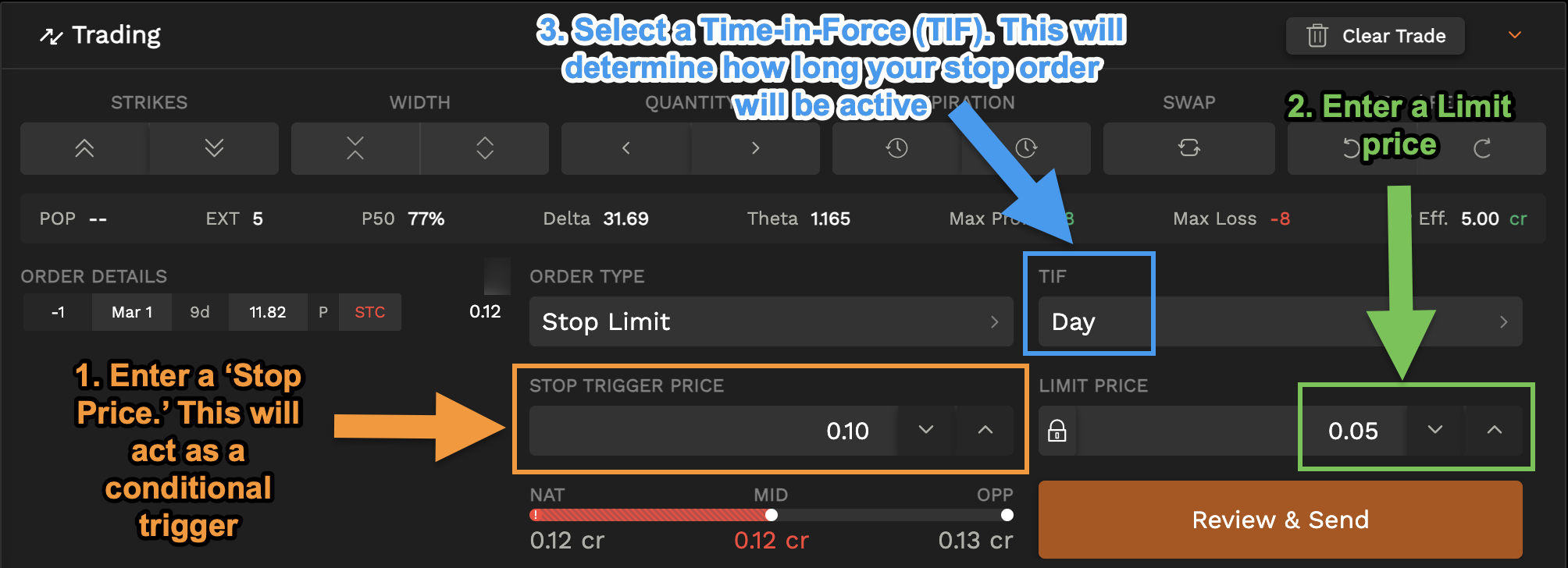How to set up a stop order on tastytrade