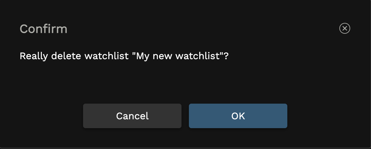 Watchlists Overview (Create, Edit, Filter, Sort, and Remove)