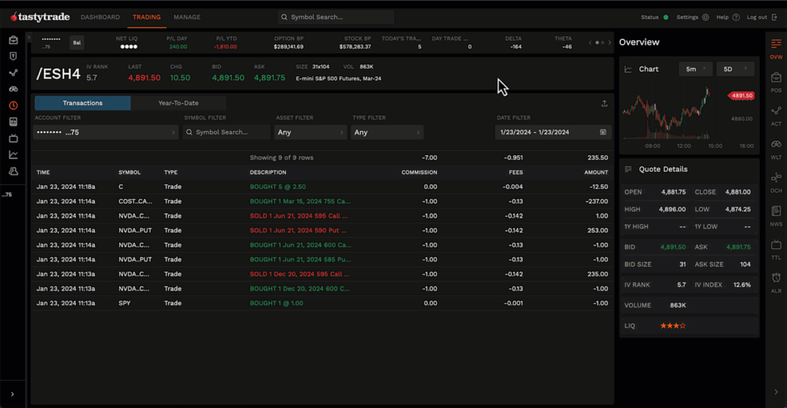 tastytrade Web Browser Platform Release Notes