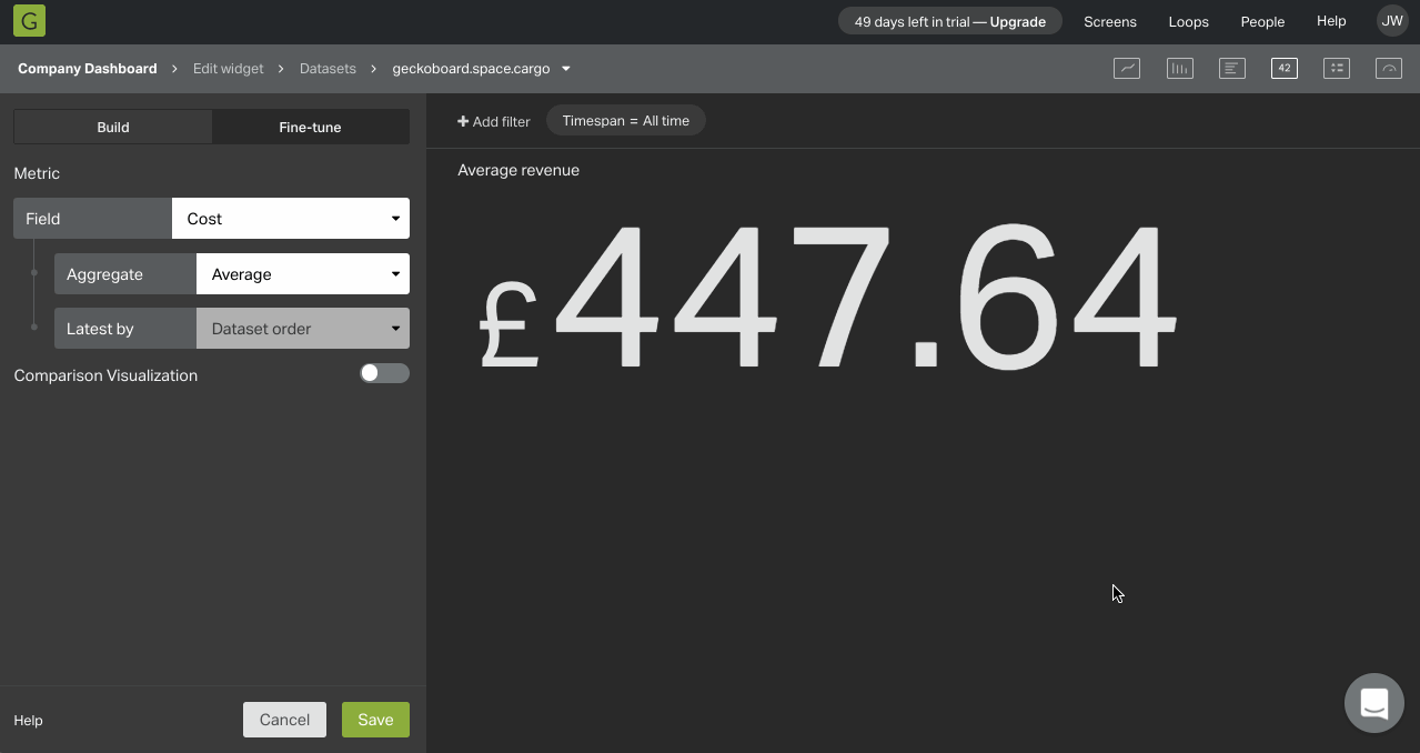 从数据集创建可视化- Geckoboard帮助中心