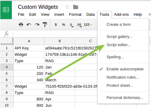 Push to custom widgets from a Google Sheet – Geckoboard Help Center