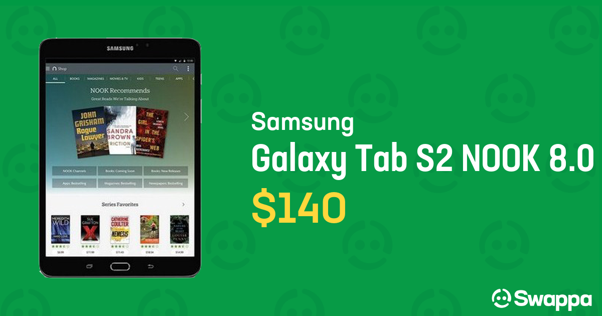 Samsung Galaxy Tab S2 NOOK 8.0 - Wi-Fi, Black, 32GB, SM-T710 - LRTL66319 - Swappa