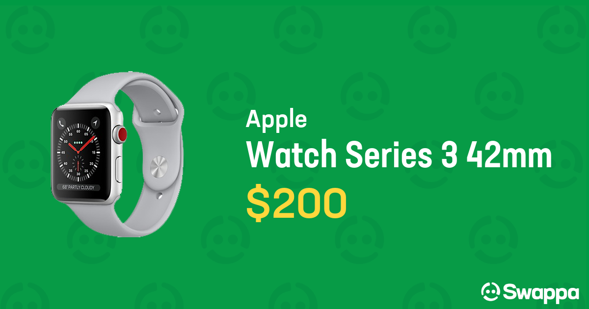 Apple Watch Series 3 42mm - Silver, A1859, Aluminum - GPS - LRYY18300 ...