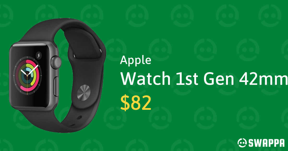 Apple Watch 1st Gen 42mm - Gray, 8GB, A1554, Sport - LXCF75210 - Swappa