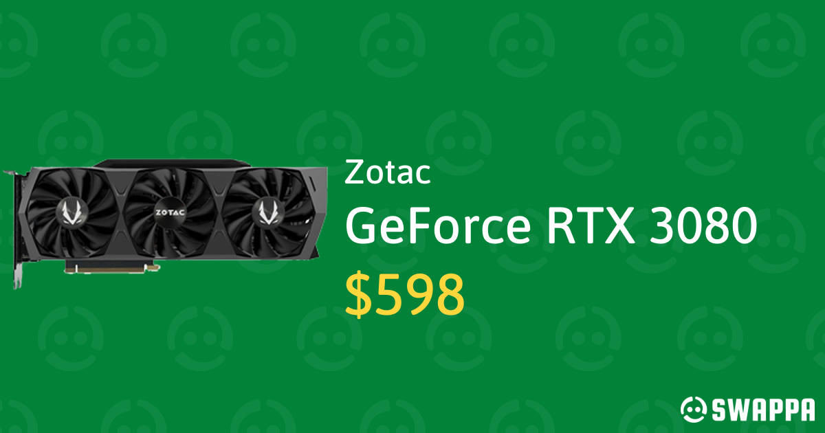 Zotac GeForce RTX 3080 - ZT-A30800J-10PLHR, Trinity OC LHR - LXDL03002 - Swappa