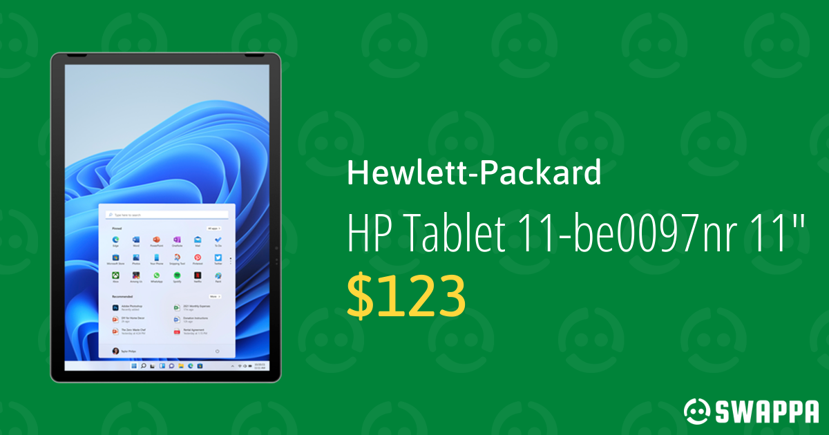 HP Tablet 11-be0097nr 11" - Pentium, Silver, 128GB, 4GB - LXLJ46032 ...